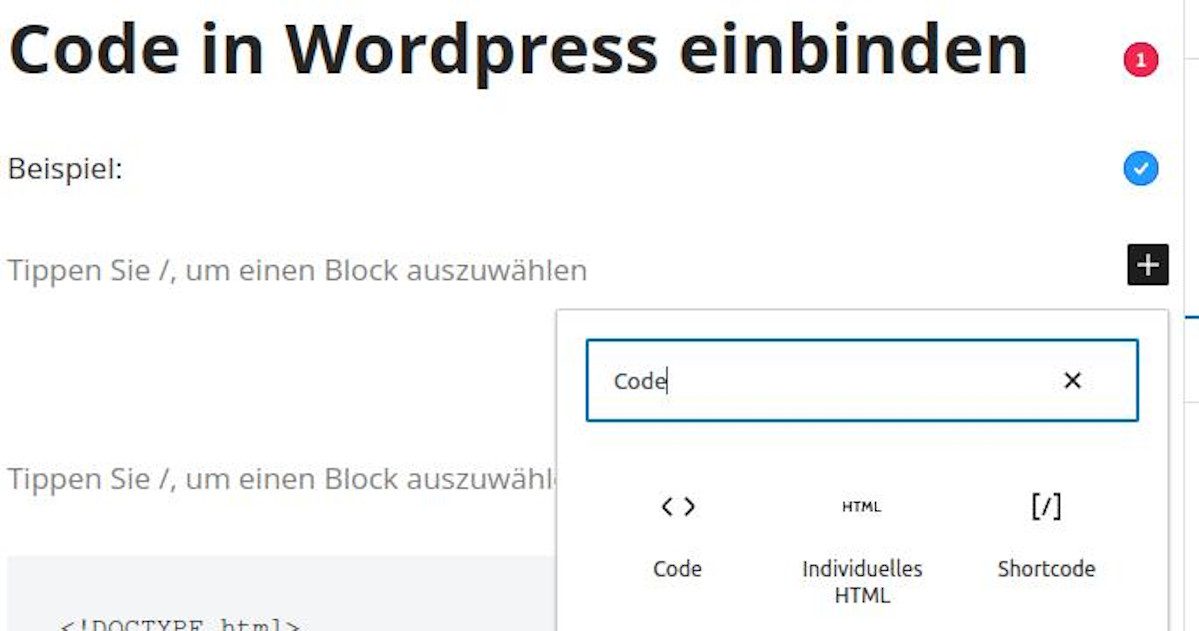 So können Sie Codeblocks in WordPress einbinden & anzeigen