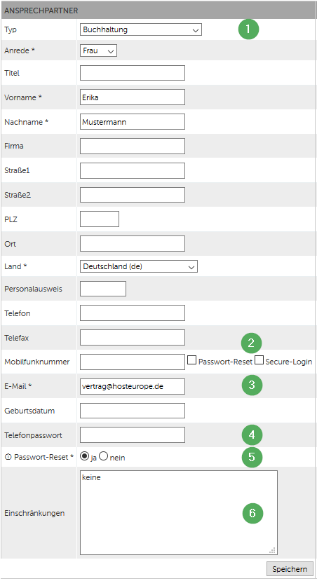 KIS Menüpunkt Ansprechpartner